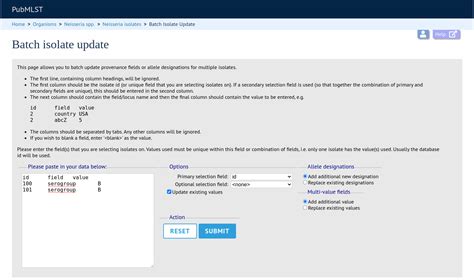 Batch Updating Multiple Isolate Records — Bigsdb 1300 Documentation