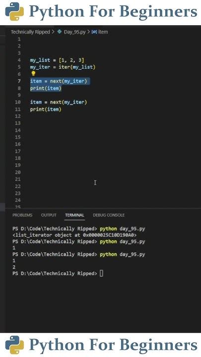 Using The Iterator Function In Python Python For Beginners Youtube