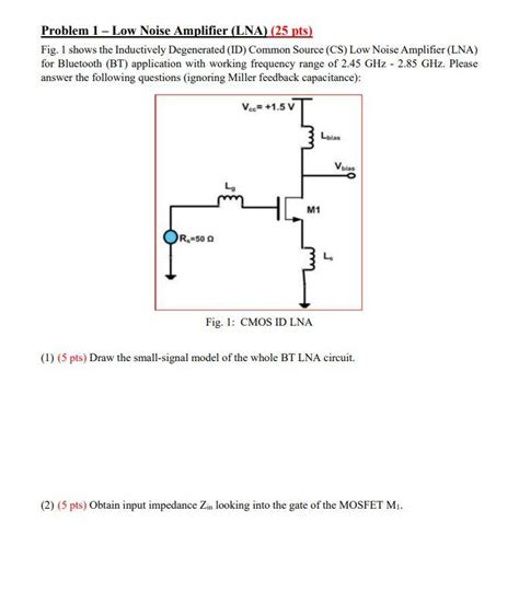 Solved Problem Low Noise Amplifier LNA Pts Fig I Chegg