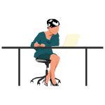 Female Computer User Vector Image Free SVG