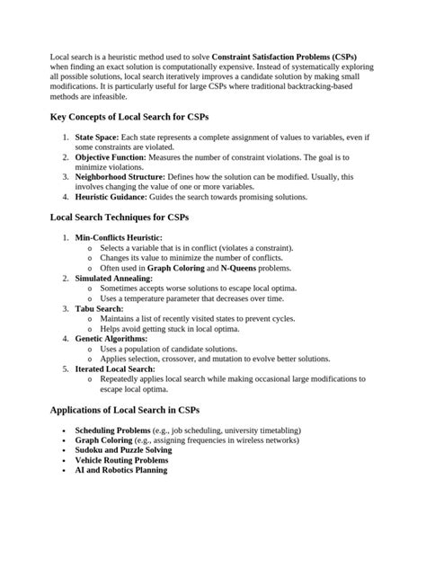 Local Search In Csps Pdf