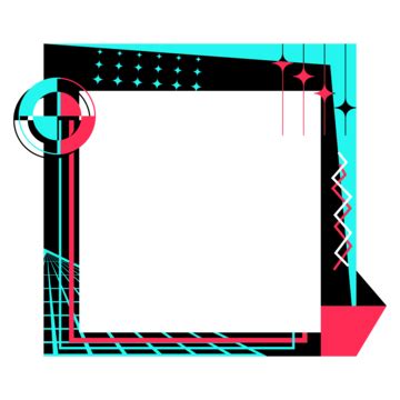 Text Box Red Blue Design Vector Textbox Tiktokborder Label PNG And Vector With Transparent