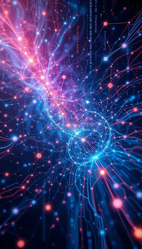 Abstract Data Network Visualization With Glowing Nodes And