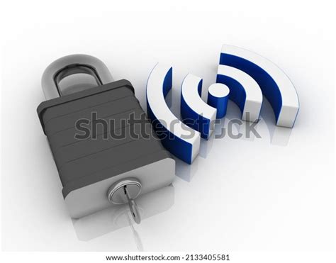 D Illustration Wifi Symbol Lock Stock Illustration Shutterstock