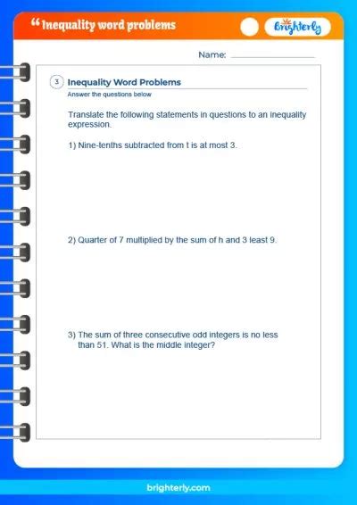 A Comprehensive Guide To The Inequality Word Problems Worksheet [pdfs]