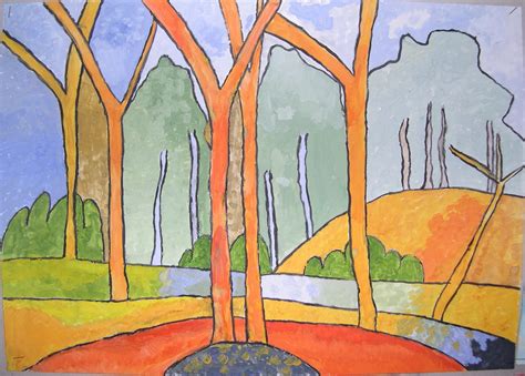 Sophie Keburia პეიზაჟი წარმოსახვით და ნატურიდან მე 7 კლ Drawing Imaginary Landscape Or From