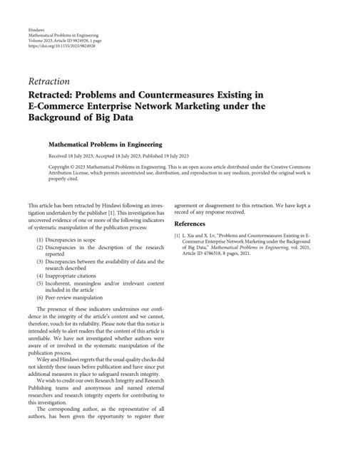 Pdf Retracted Problems And Countermeasures Existing In E Commerce