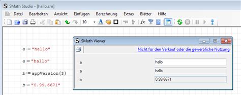 how to display string element of the matrix in smath viewer smath