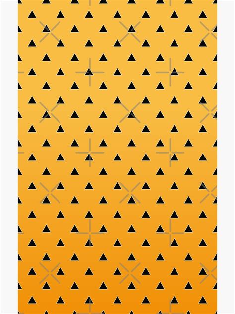 Demon Slayer Squad Zenitsu Haori Pattern Black Triangle Kimetsu No Yaiba Canvas Print By