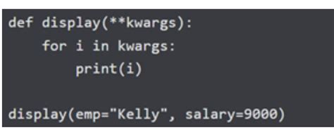 Solved Def Displaykwargsfor I In