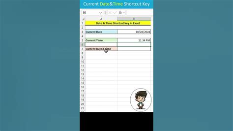 Current Date And Time Shortcut Key In Excelexcelexceltutorialmsexcelmicrosoftshorts Youtube