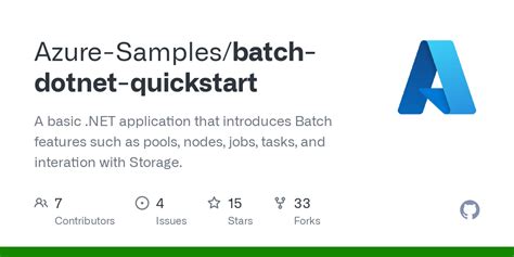 Github Azure Samplesbatch Dotnet Quickstart A Basic Net Application That Introduces Batch