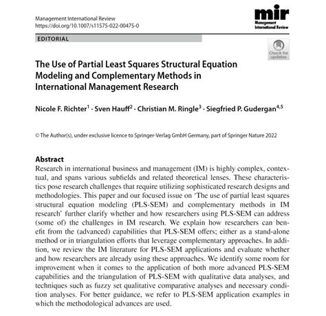 Christian M Ringle On Linkedin Plssem Plssem Pls Research