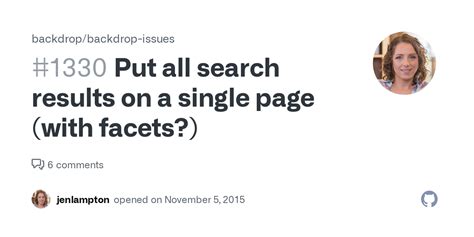 Put All Search Results On A Single Page With Facets · Issue 1330 · Backdropbackdrop Issues