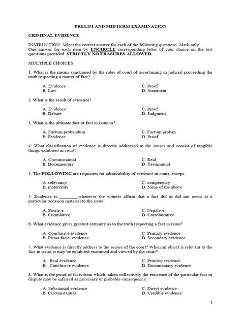 Clj 5 Prelim Exam Pdf Evidence Law Witness