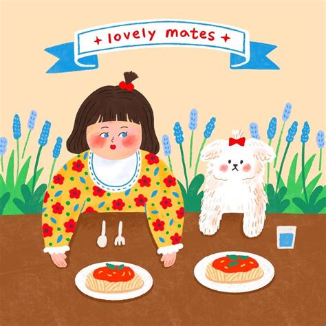 일러스트레이터 버비 Illustrator Bubbie On Instagram 행복한 주말을 보내기 위한 워밍업 🍝being
