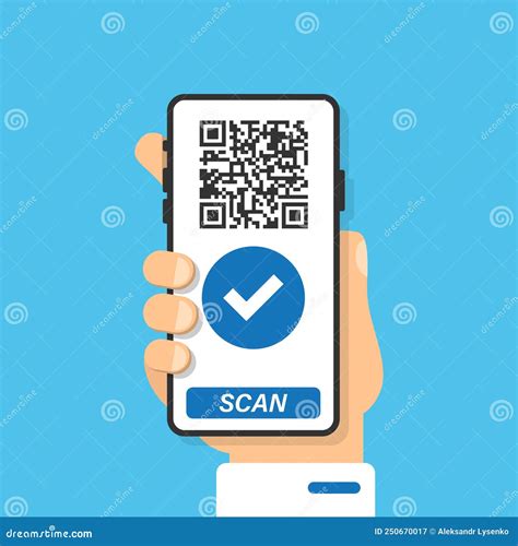 Qr Code Scan Icon In Flat Style Mobile Phone Scanning Vector