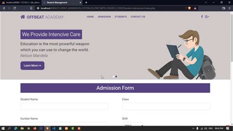 Free Download Online Babe Admission System Project In PHP With Source Code And Database