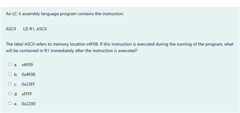 Solved An Lc 3 Assembly Language Program Contains The