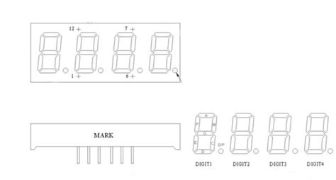 4 Digit MultiPlexed 0 33 Inch 7 Segment Common Anode Display