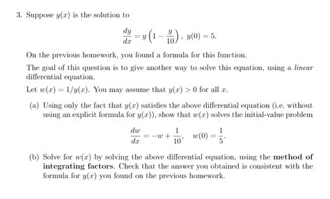 Solved Suppose Y X Is The Solution Chegg Com
