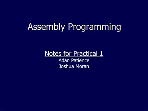Ppt Assembly Programming Powerpoint Presentation Free Download Id3903874