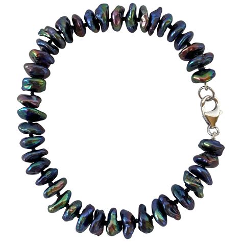 Marina J Mens Unisex Black Keshi Pearl Bracelet For Sale At 1stdibs