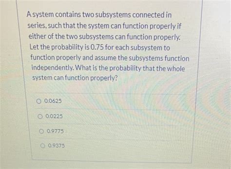 solved a system contains two subsystems connected in series