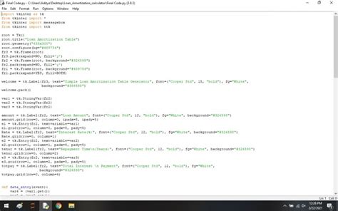 Python Program To Loanamortizationcalculator App Using The Python