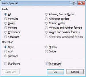 How To Use The TRANSPOSE Function