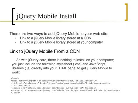 SEEM4570 Tutorial 5 JQuery JQuery Mobile Ppt Download