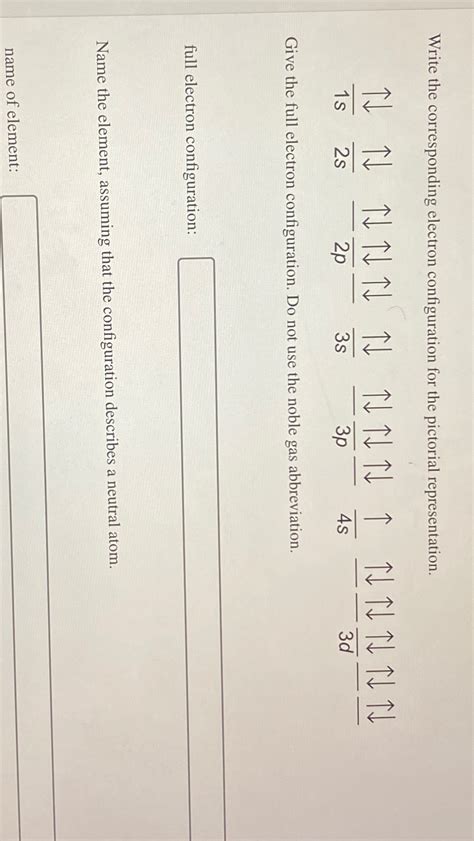 Solved Write The Corresponding Electron Configuration For Chegg