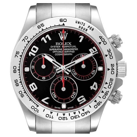 Rolex Cosmograph Daytona 18k White Gold Black Dial Mens Watch 116509 At