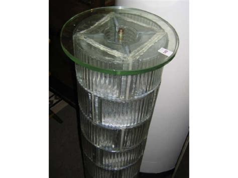 Circular Glass Block Column With Round Glass Top 646393