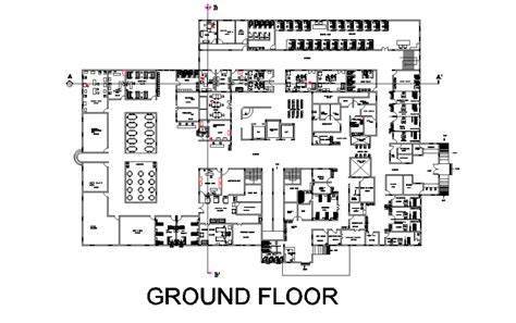 Ground Floor Plan Of Office Building Is Given In This 2d Autocad Dwg