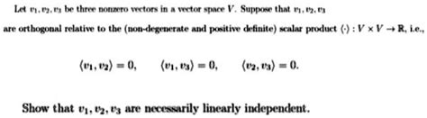 let v1 v2 v3 be three nonzero vectors in a vector space v suppose