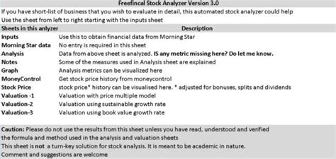 automated excel stock analyzer