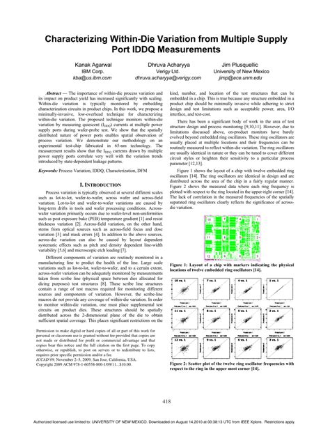 Pdf Characterizing Within Die Variation From Multiple Supply Port