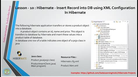 Lesson 10 Hibernate Insert Record Into Db Using Xml Configuration In Hibernate Youtube