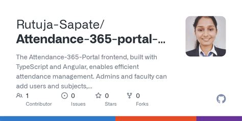 Github Rutuja Sapateattendance 365 Portal Frontend The Attendance 365 Portal Frontend Built