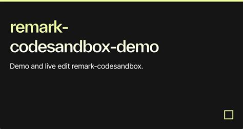 Remark Examples Codesandbox