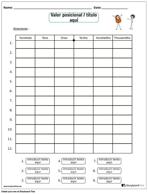 Valor Posicional 8 Storyboard Por Es Examples