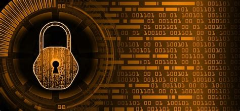 Premium Vector A Gold And Black Padlock With The Word Cybersecurity On It