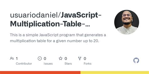 GitHub - usuariodaniel/JavaScript-Multiplication-Table-Generator: This is a simple JavaScript ...