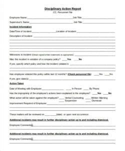 Employee Corrective Action Form Template
