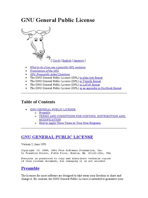 Gnu General Public License Pdf Source Code License