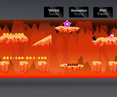 Lava Cave Background Game Art Partners