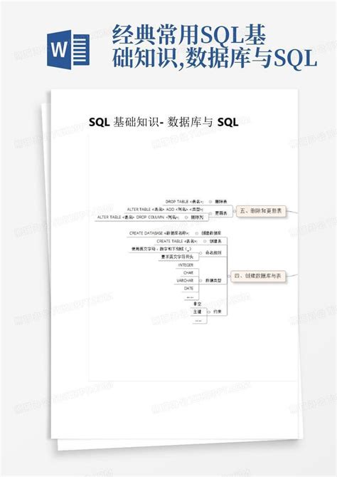 经典常用sql基础知识数据库与sqlword模板下载编号lwjyjzoj熊猫办公