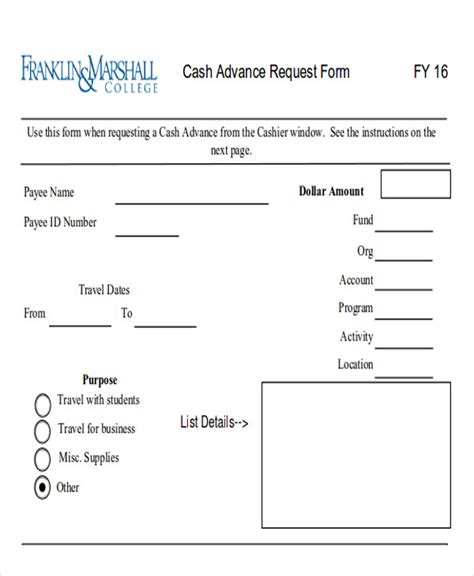 Advance Payment Request Letter