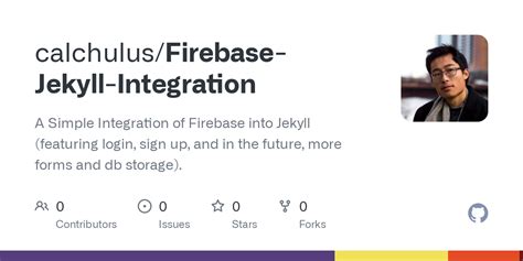 Github Calchulusfirebase Jekyll Integration A Simple Integration Of